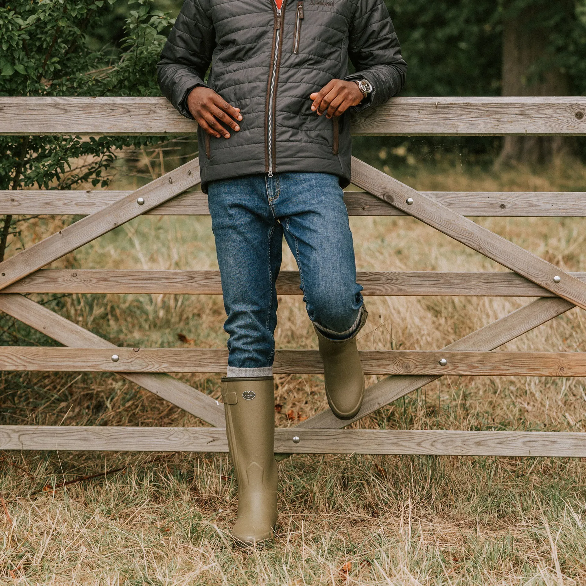 Le Chameau Mens Chasseur Neoprene Lined Boot Vert Vierzon